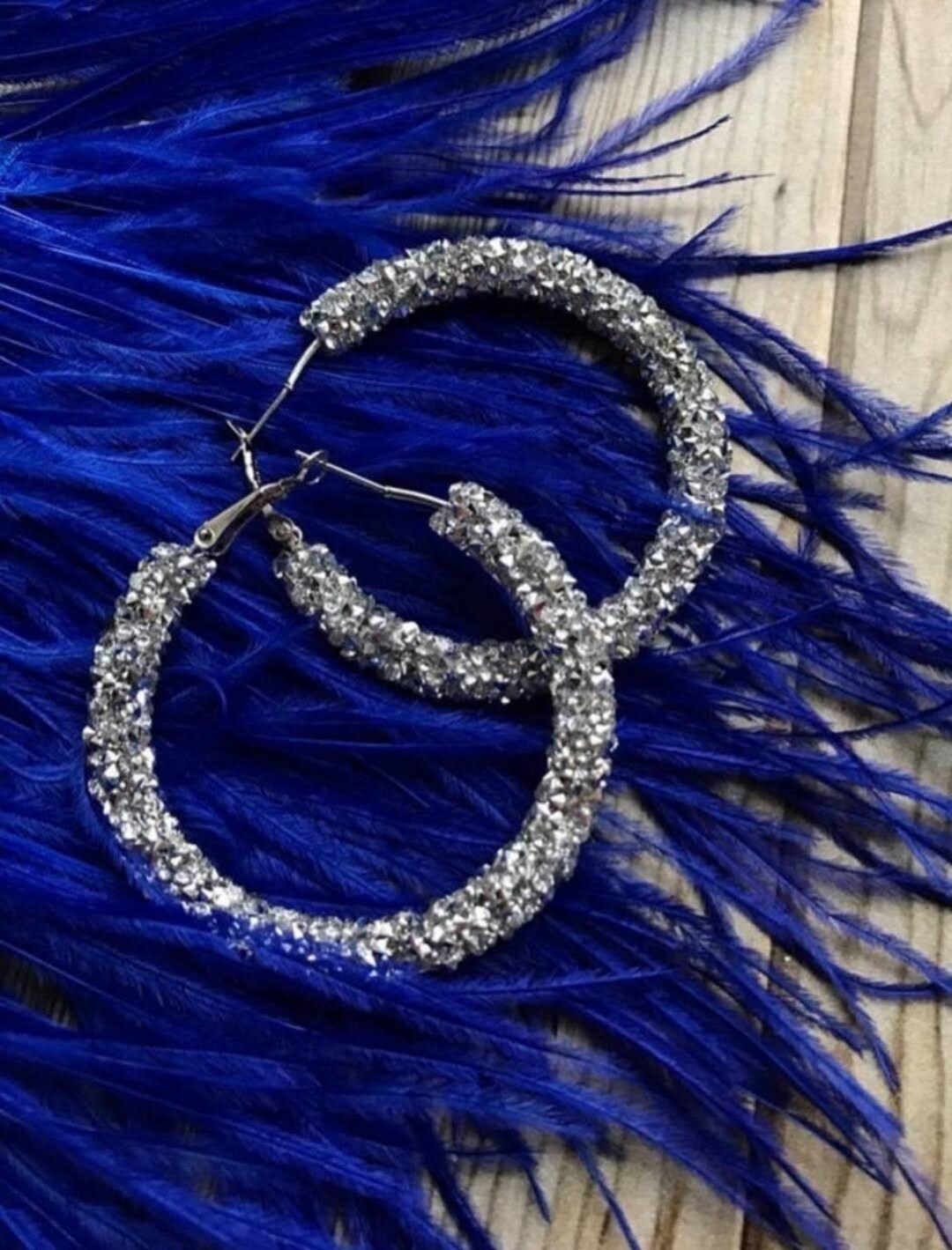 Iced Out Earrings Large Small or Large Crystal Hoop Earrings Sparkly ...