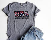USA America First Shirt Fitted Junior Merica Shirt USA T Shirt - Etsy