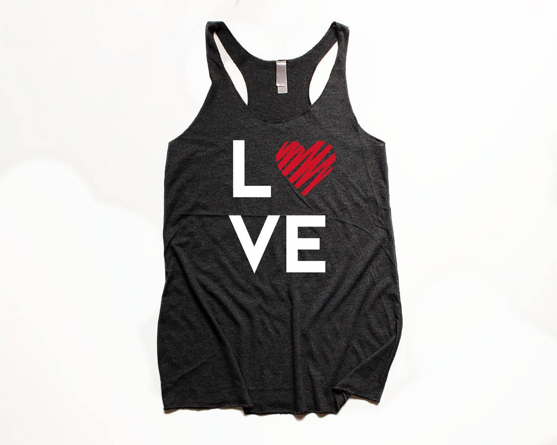 Heart Love Tank Tops for Women Heart Tanks Valentine Gift Love ...