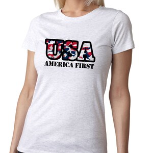 USA America First Shirt Fitted Junior Merica Shirt USA T Shirt Fourth ...