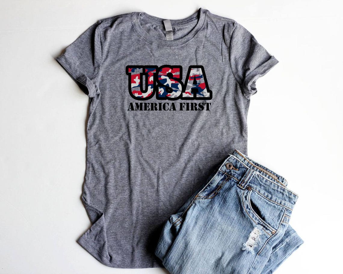 USA America First Shirt Fitted Junior Merica Shirt USA T Shirt Fourth ...
