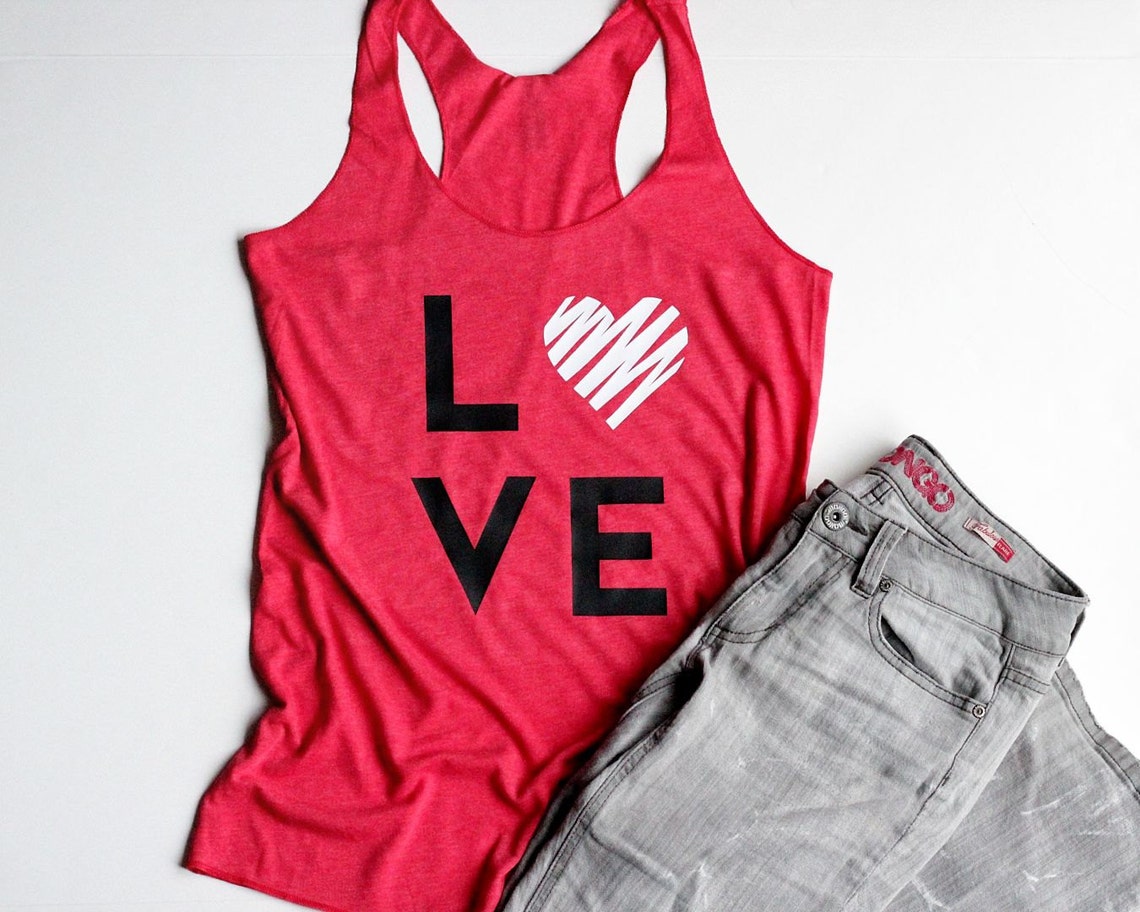Heart Love Tank Tops for Women Heart Tanks Valentine Gift Love - Etsy