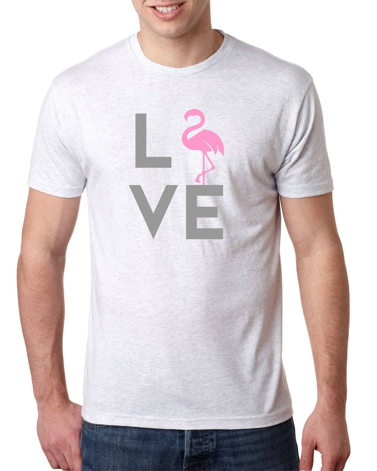 Flamingo Shirt LOVE Unisex Pink Flamingo Party Shirt Flamingo - Etsy