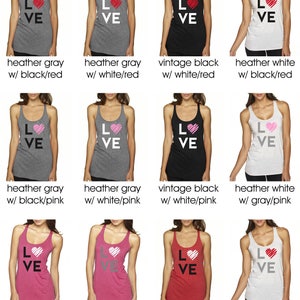 Heart Love Tank Tops for Women Heart Tanks Valentine Gift Love ...