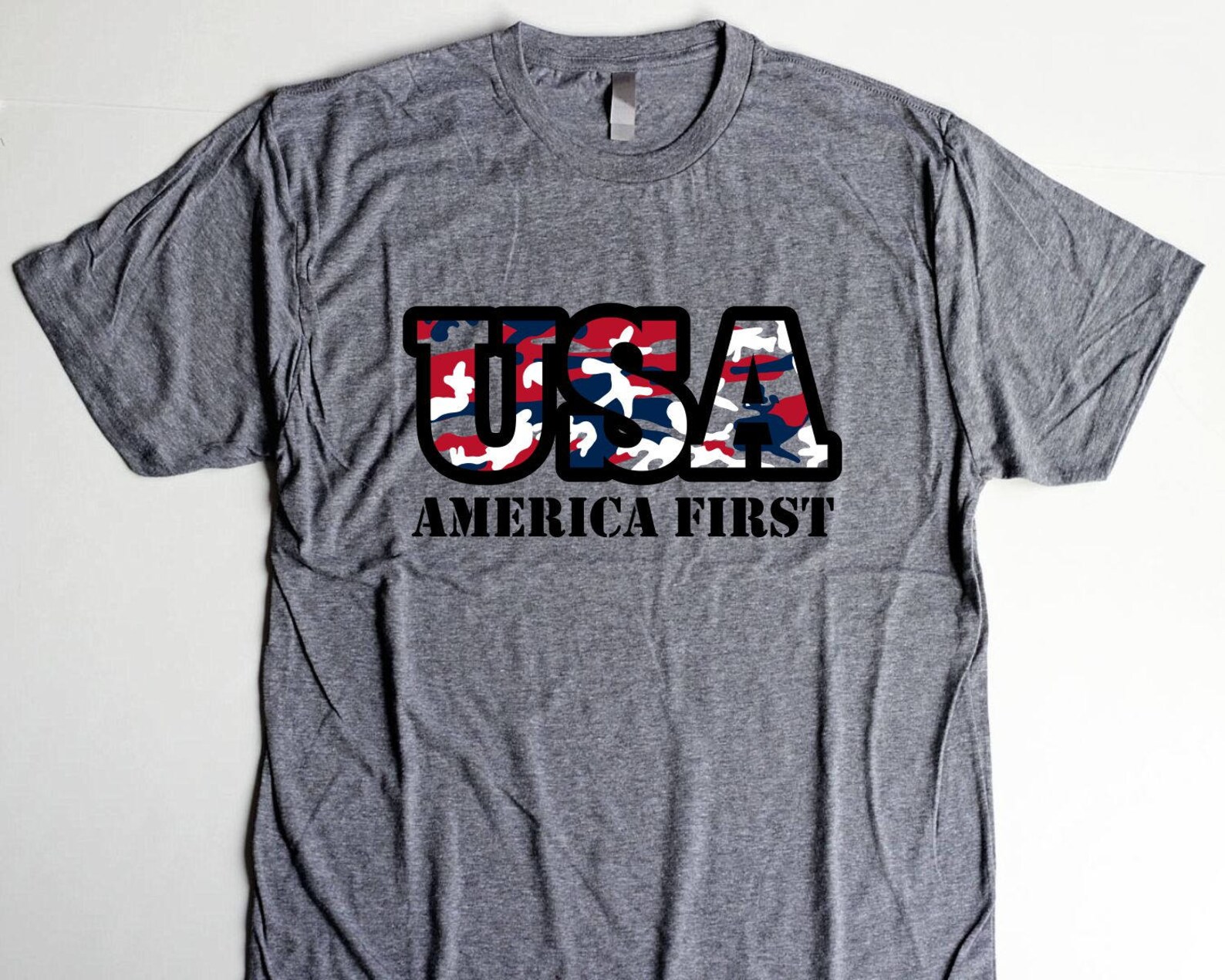 4th of July Shirts USA America First Shirt Unisex Slim-fit Merica Shirt ...