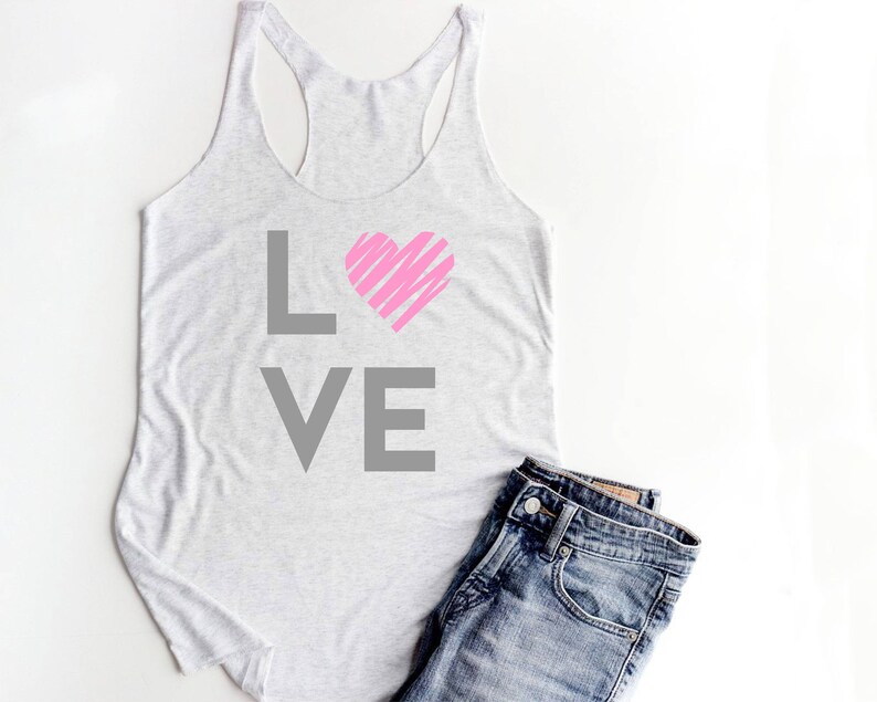 Heart Love Tank Tops for Women Heart Tanks Valentine Gift Love ...