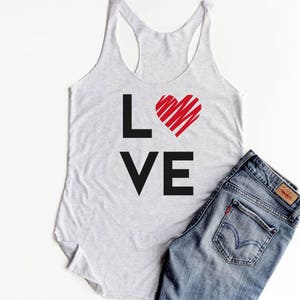 Heart Love Tank Tops for Women Heart Tanks Valentine Gift Love - Etsy