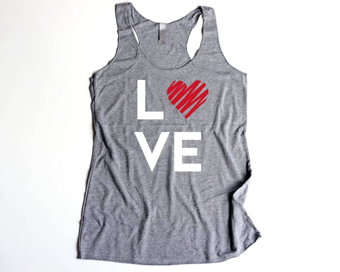 Heart Love Tank Tops for Women Heart Tanks Valentine Gift Love ...