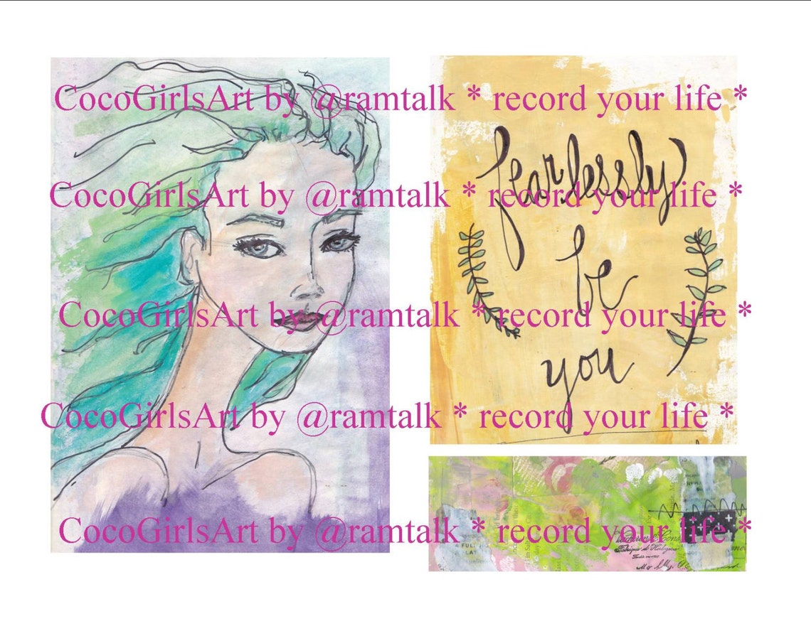 Fearless Faces Art Journal Printable Clip Art 2 Pages - Etsy