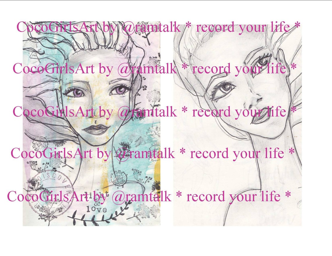 Fearless Faces Art Journal Printable Clip Art 2 Pages - Etsy