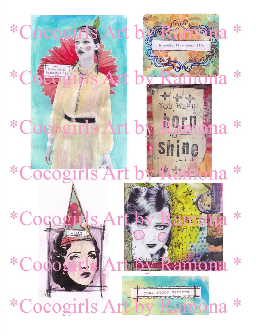 Pretty Pop Art Journal Collage Sheet - Etsy
