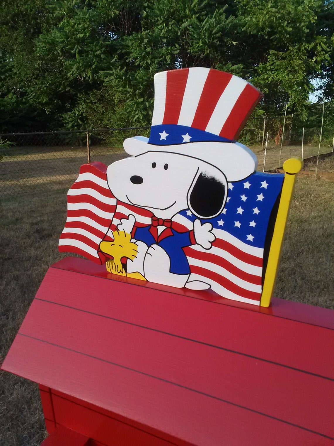 Patriotic Snoopy Mailbox Topper | Etsy