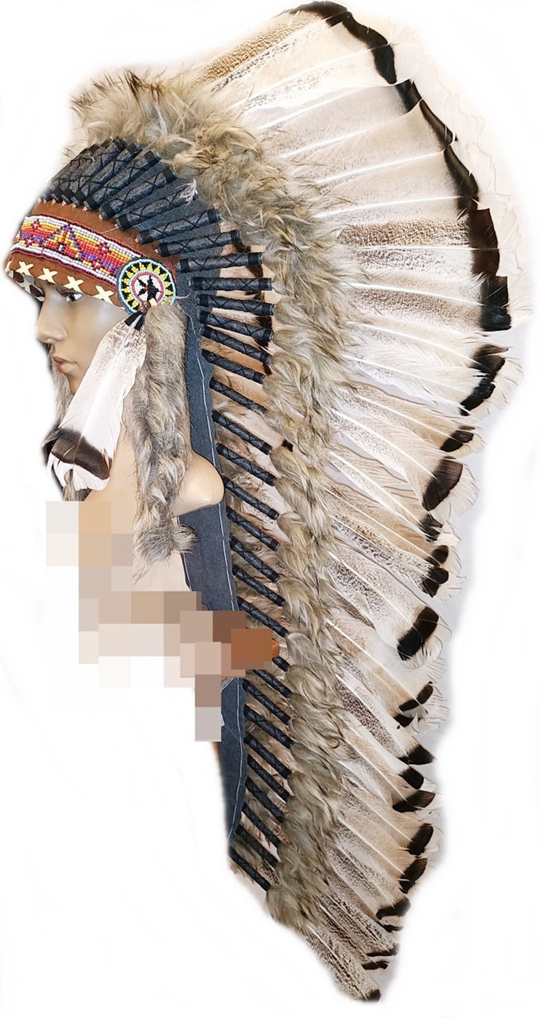 RARE Indian Headdress XXL Feather Bonnet 100 Cm. Turkey - Etsy