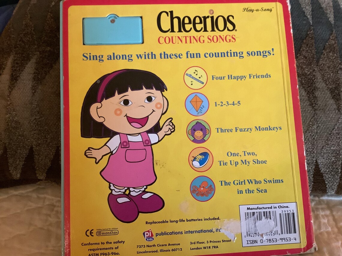 Cheerios Play-a-song Counting Songs Board Book Vintage 2004 - Etsy