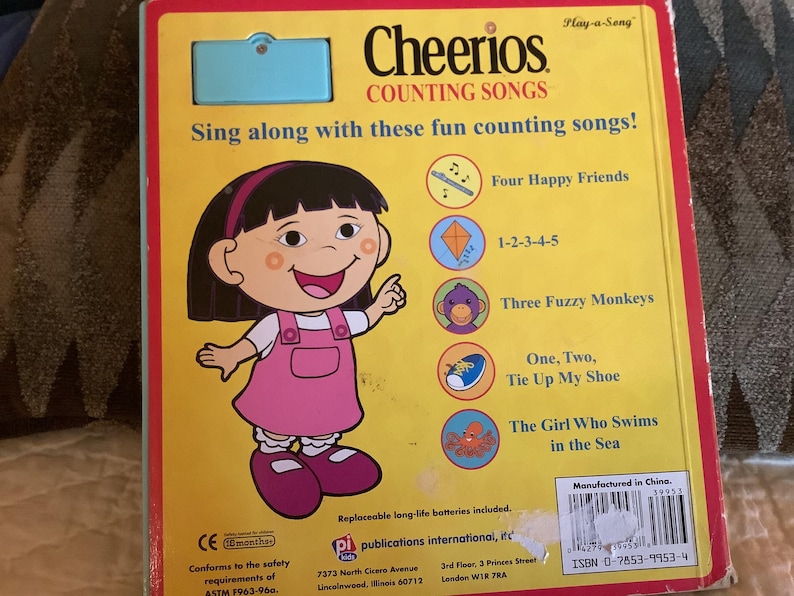 Cheerios Play-a-song Counting Songs Board Book Vintage 2004 - Etsy