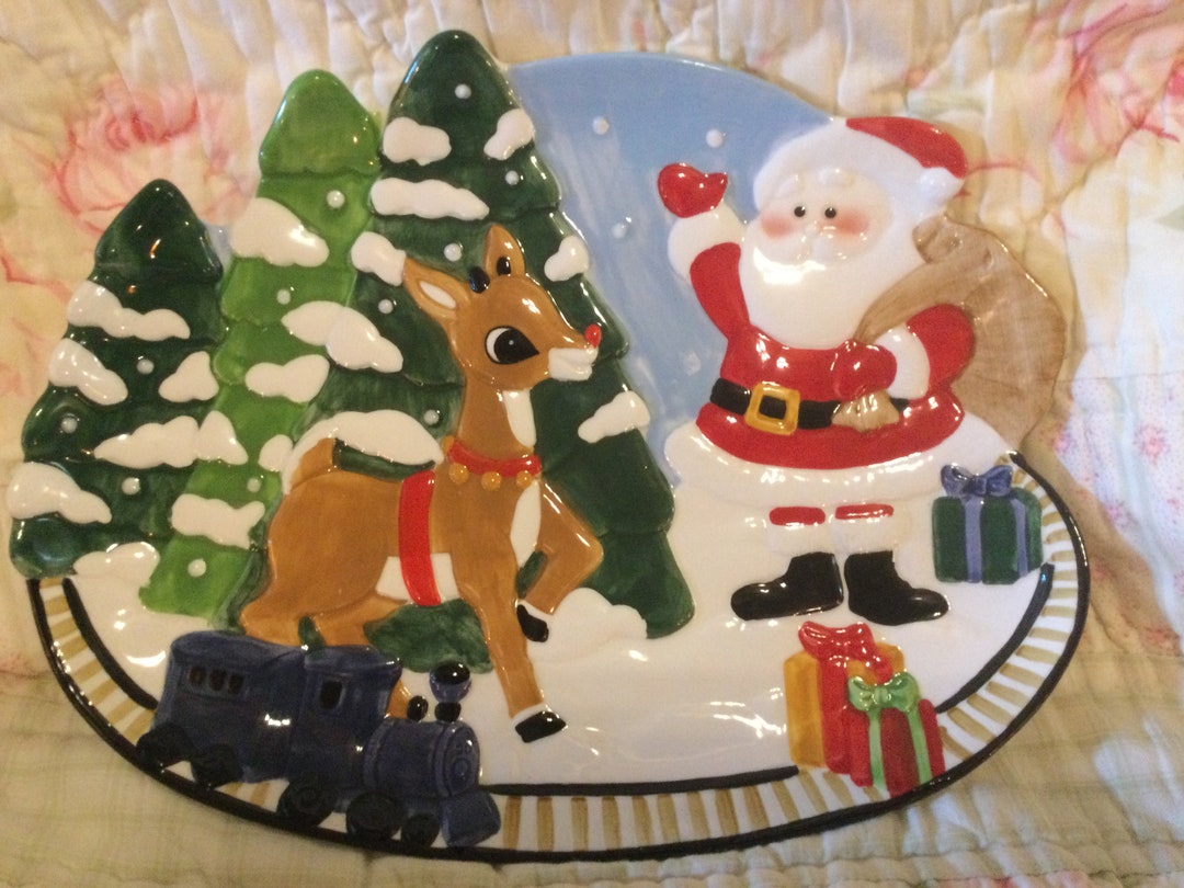 Lenox Rudolph the Red Nosed Reindeer Santa Plate Vintage 2002 - Etsy