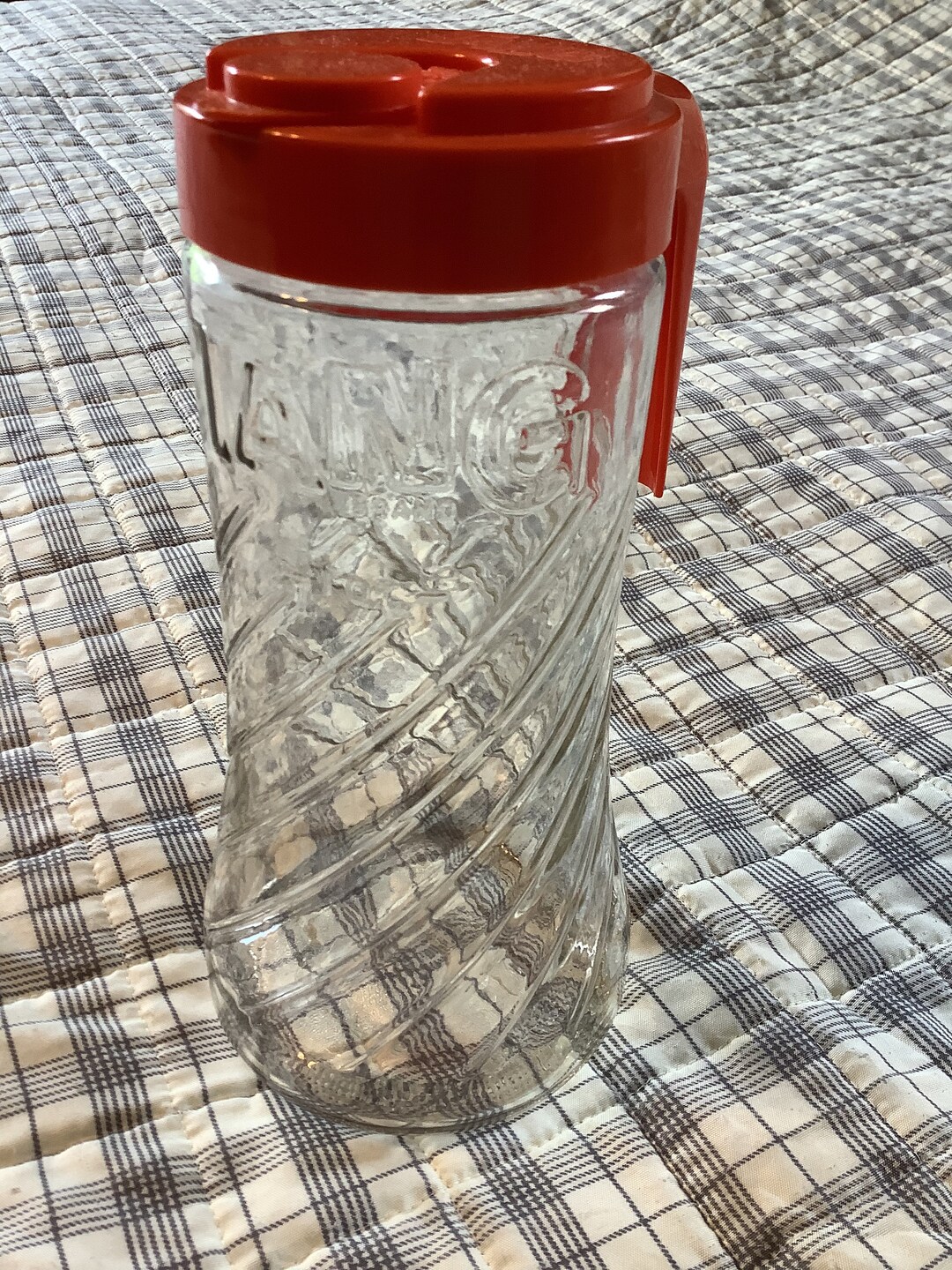 Vintage Tang Glass Pitcher With Handle Lid - Etsy