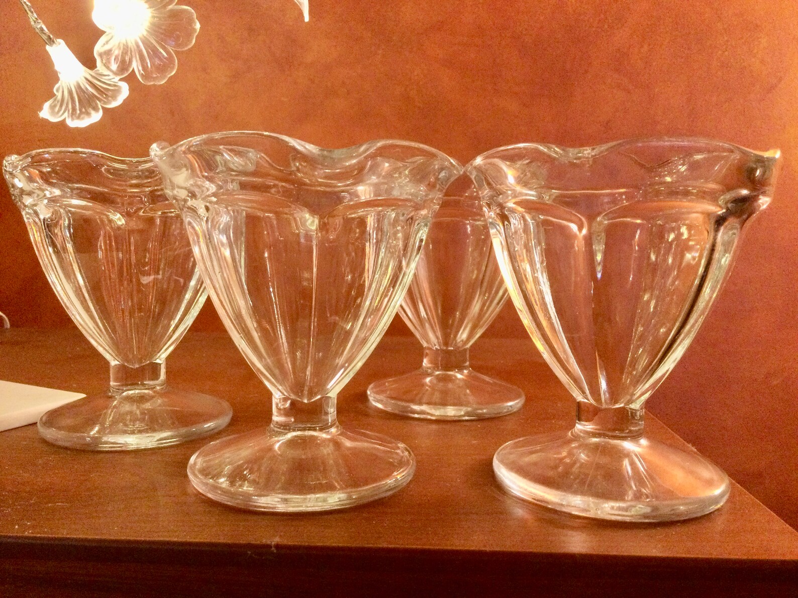 Vintage Glass Ice Cream Sundae Desert Glasses Set of 4 - Etsy