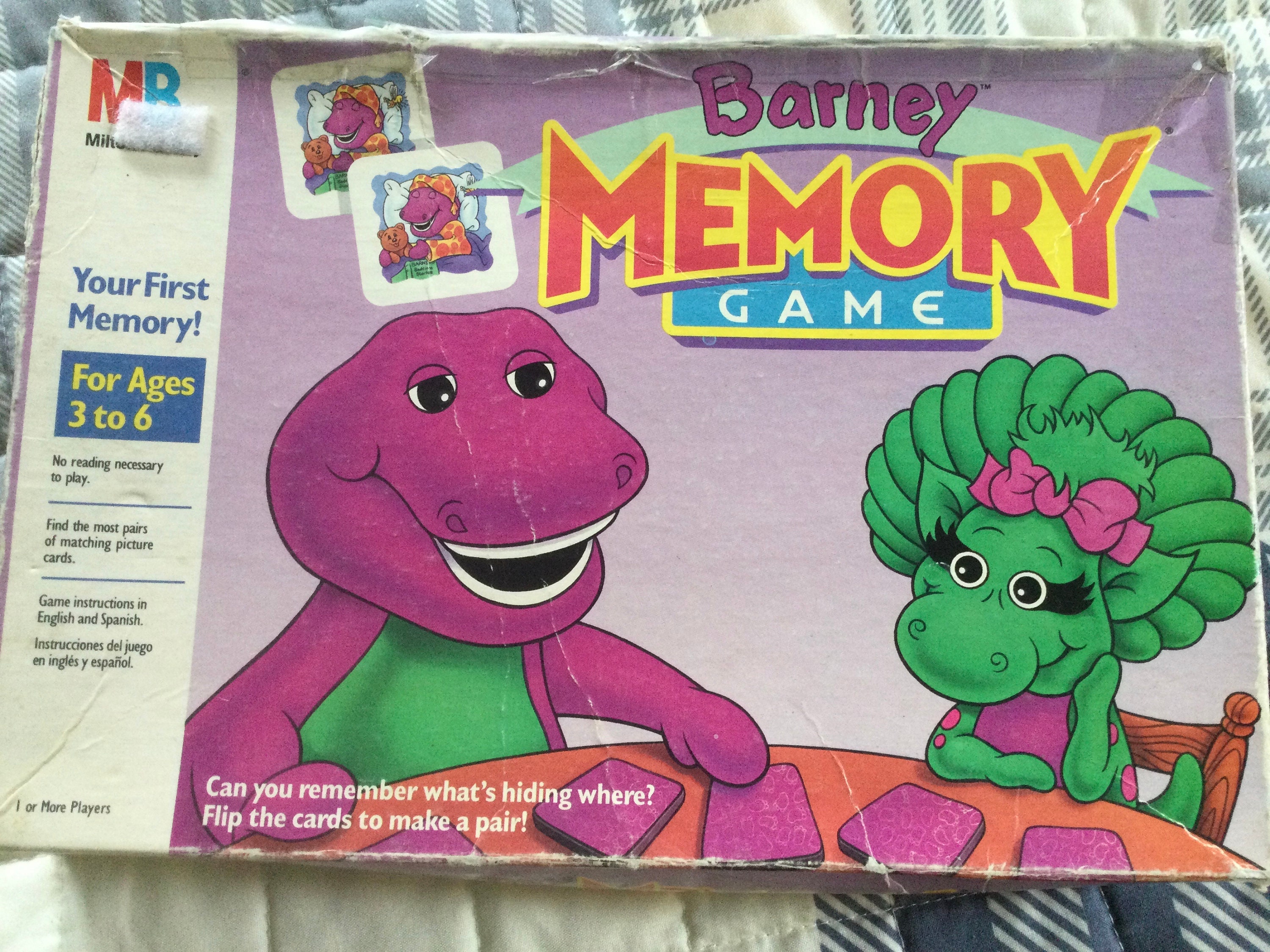 Vintage Barney Memory Card Game Milton Bradley 1993 - Etsy