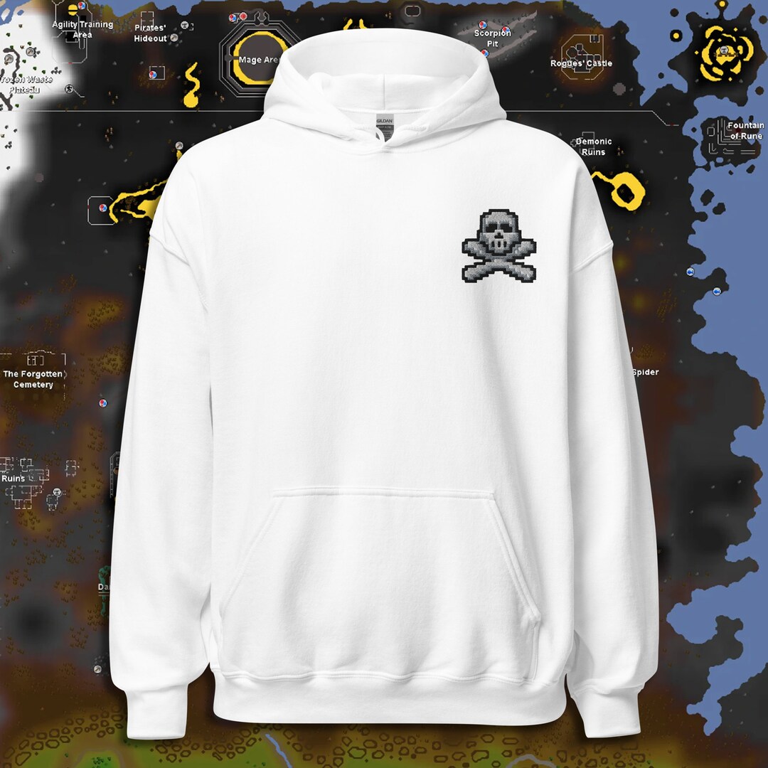 Old School Runescape "skulled" Pker's Embroidered Unisex Hoodie ...