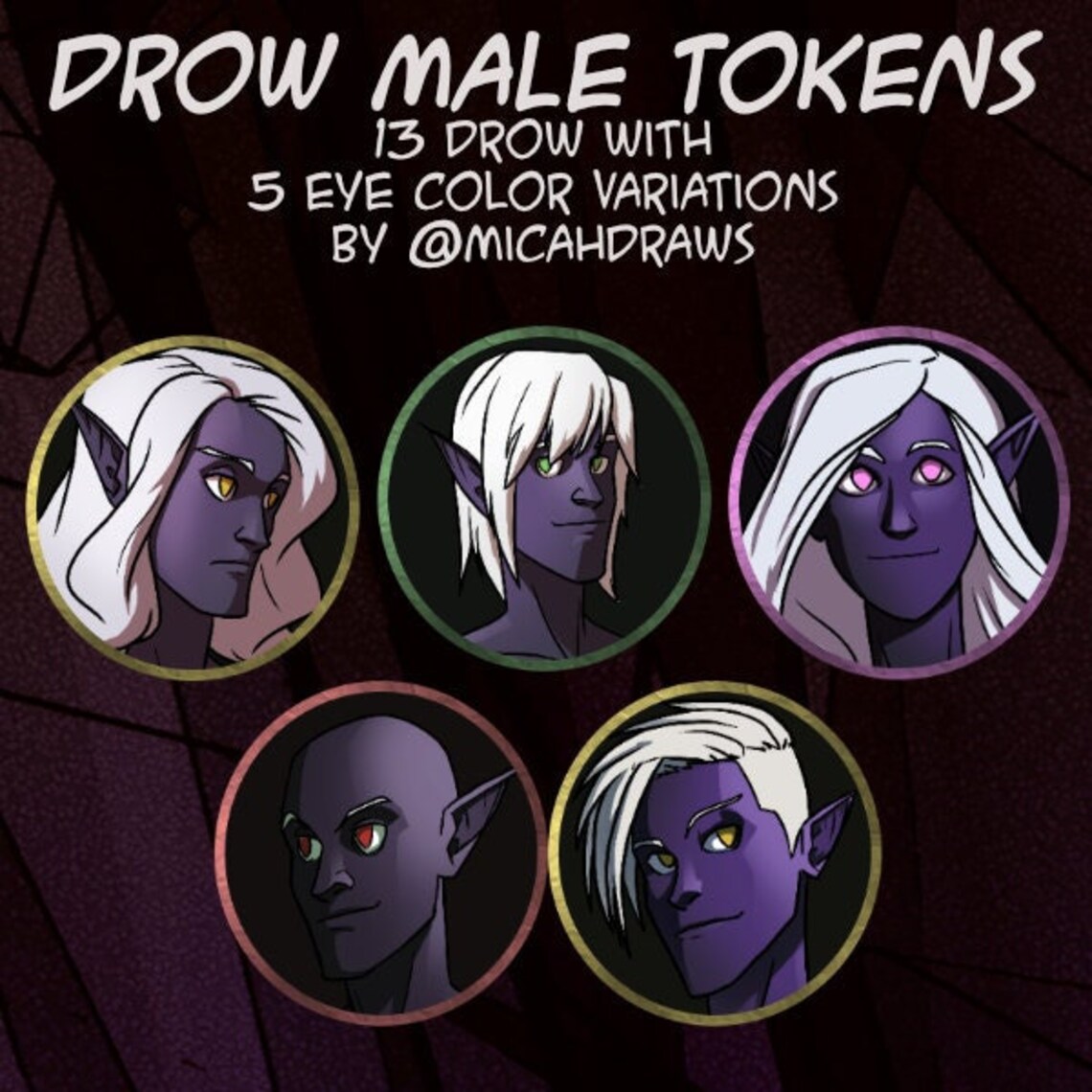 DROW or DARK ELF Virtual Tabletop Token Set for Dnd and Rpgs - Etsy UK