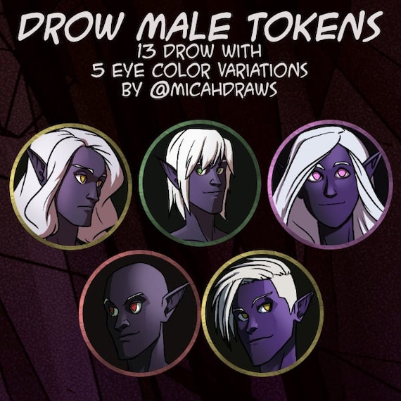 DROW or DARK ELF Virtual Tabletop Token Set for Dnd and Rpgs - Etsy