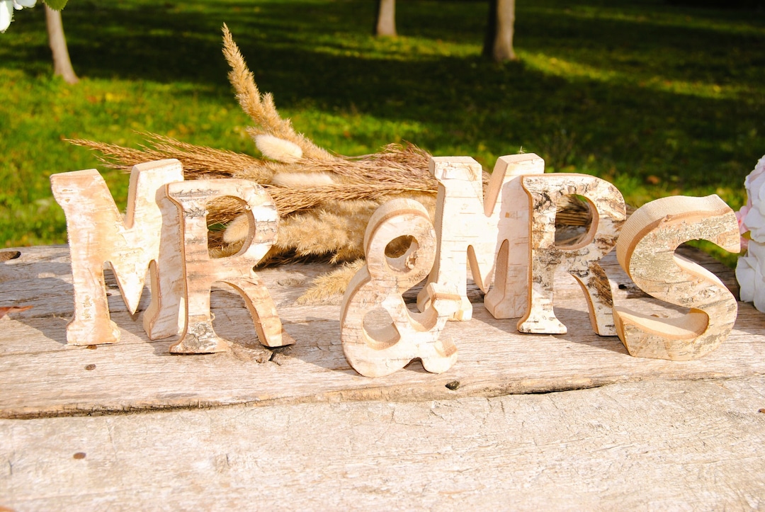 Mr and Mrs Sign Wedding Sweetheart Table Rustic Letters for Wedding Mr ...