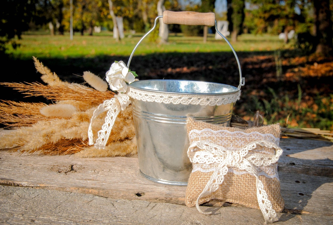 Rustic Flower Girl Basket Barn Country Wedding Shabby Chic - Etsy