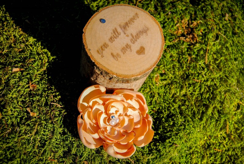 Rustic Wedding Ring Box Proposal Log Box Keepsake Box Woodland - Etsy