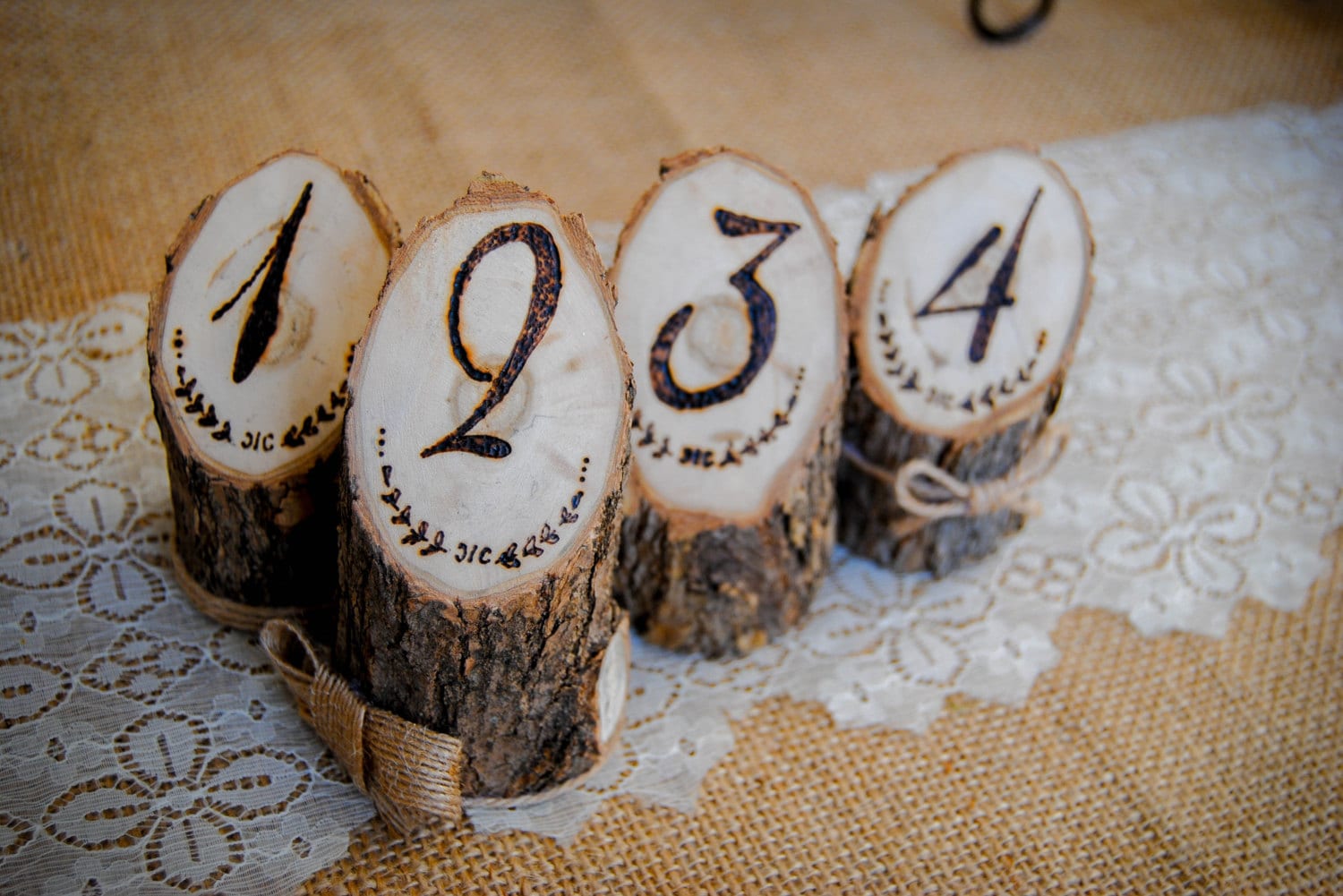 Rustic Wedding Table Numbers Engraved Wooden Log Table Numbers - Etsy