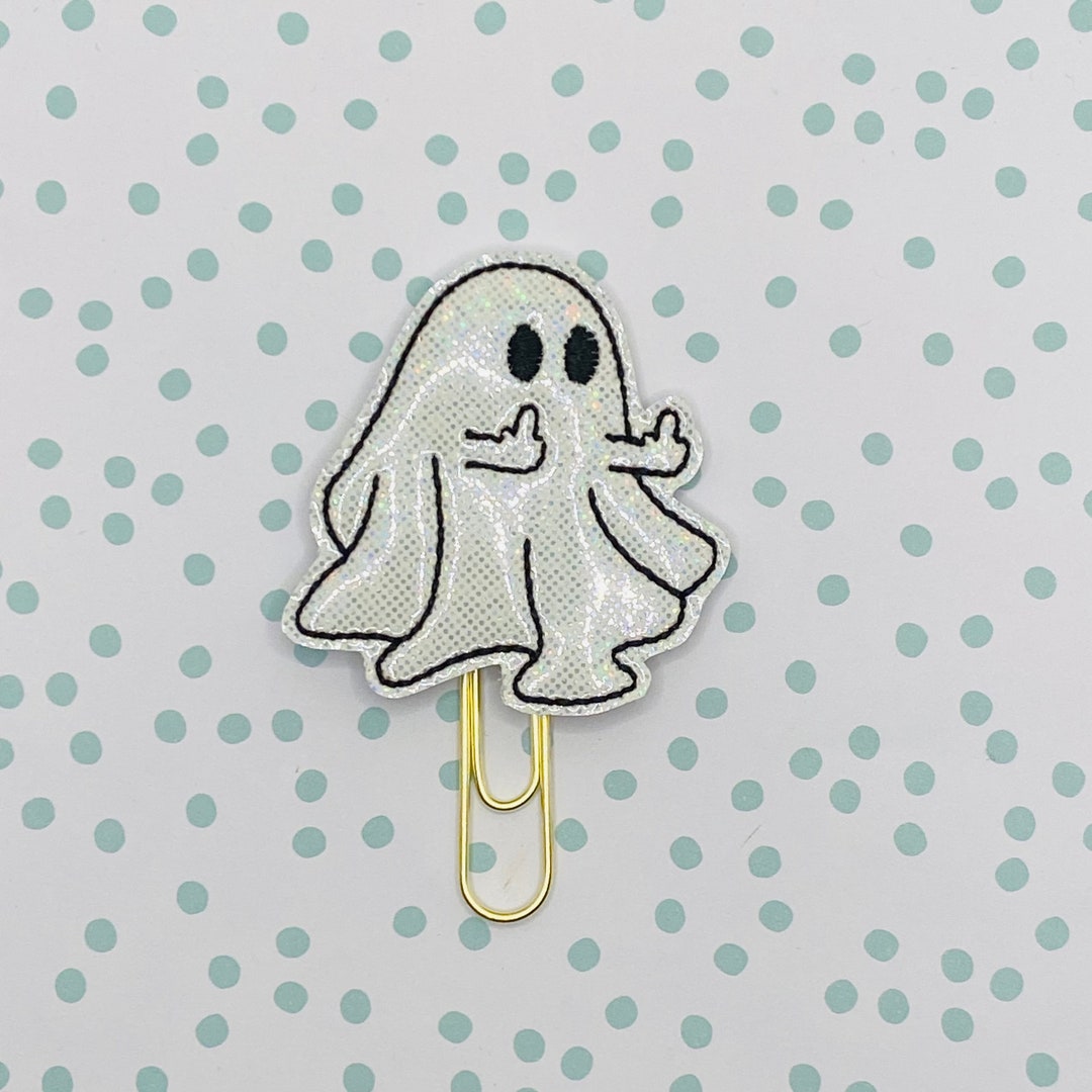 Planner Clip, Middle Finger Ghost, Flipping the Bird, Ghost, Glitter ...