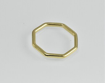 Octagon Gold Ring - Etsy