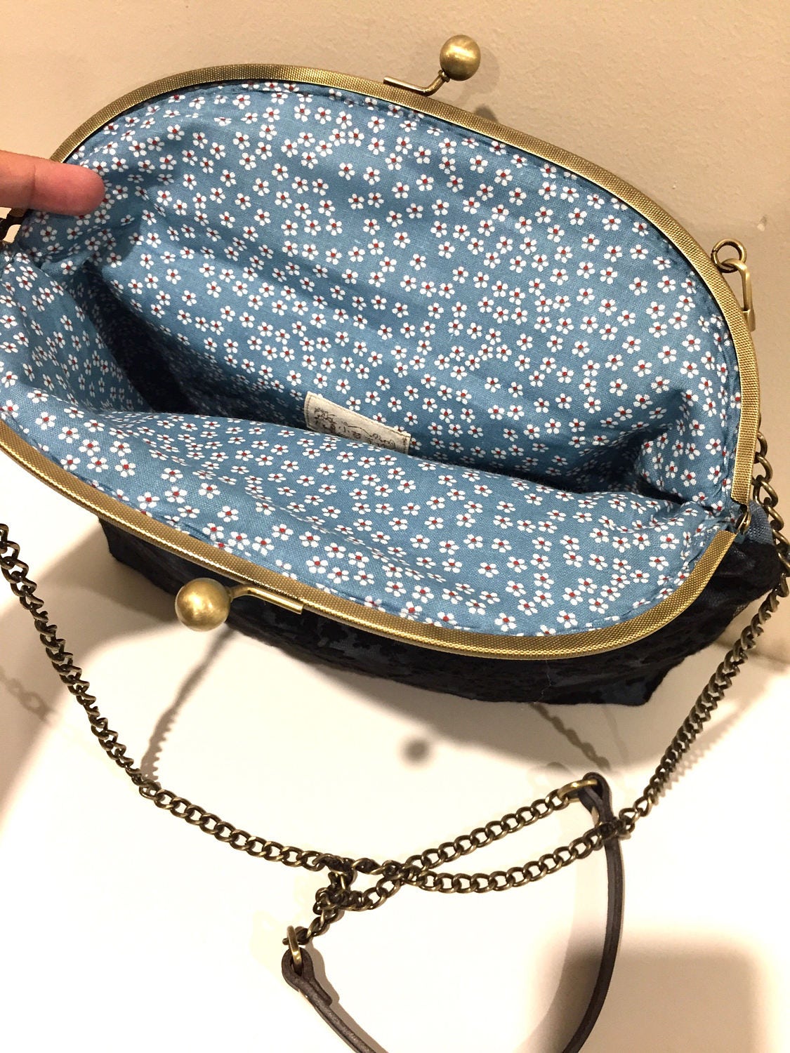 One Bag 4 Styles Denim Black Lace Shoulder Bag (customizable) - Etsy ...