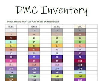 Dmc Floss Inventory | Etsy