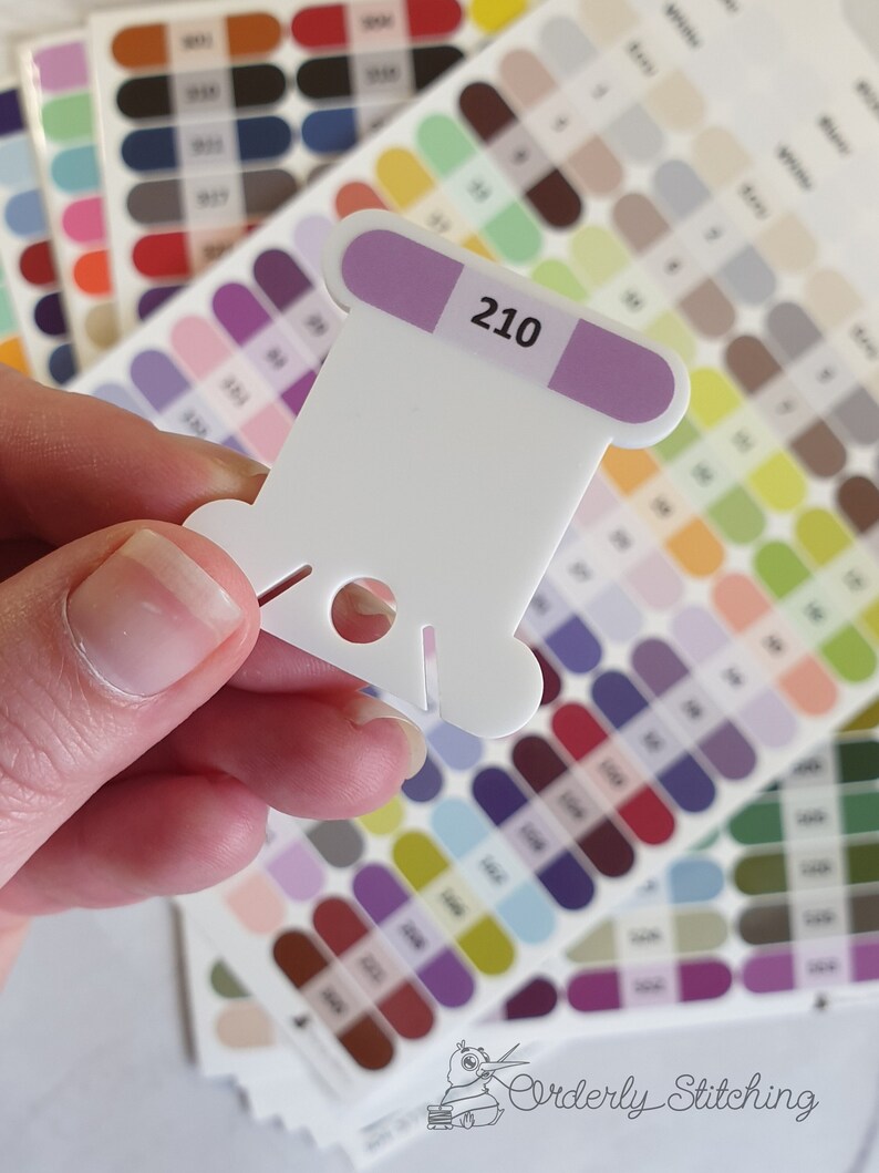 Color Wide Bobbin Stickers or Labels for Cross Stitch - Etsy