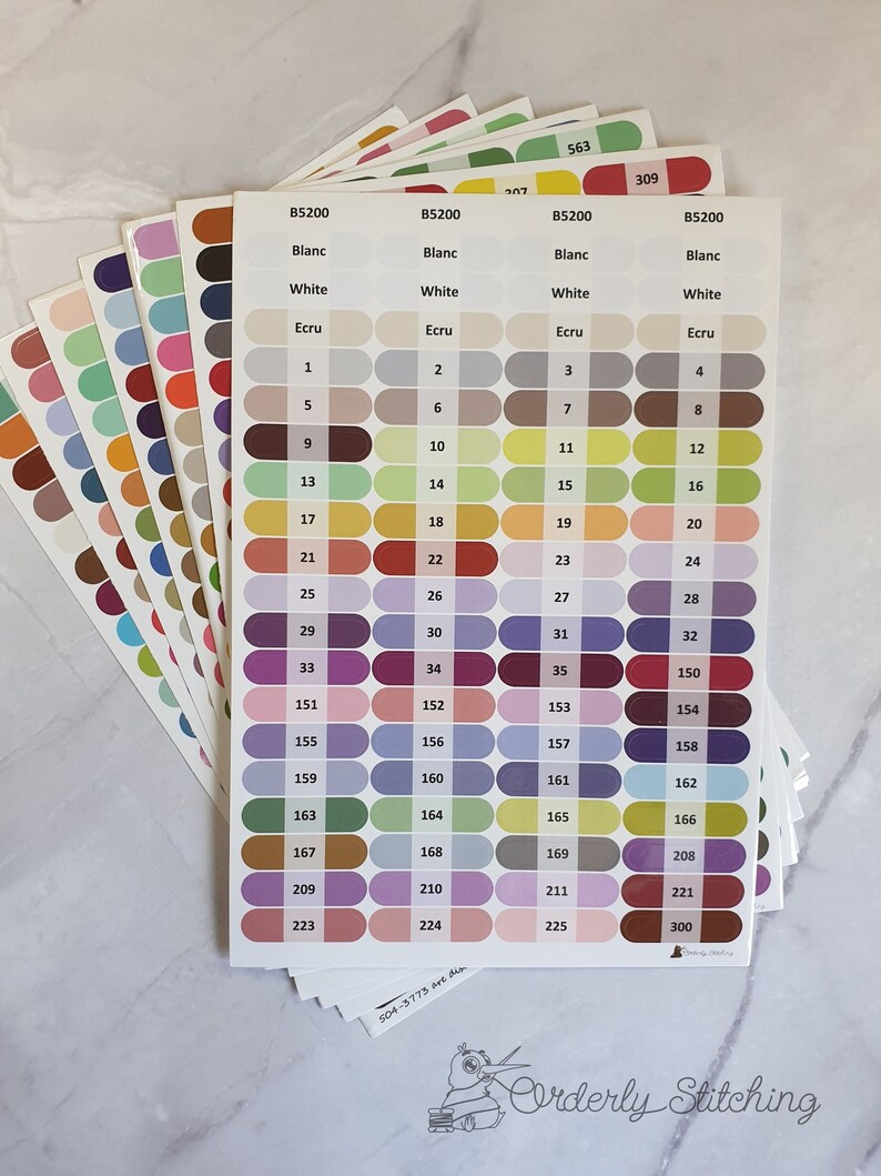 Color Wide Bobbin Stickers or Labels for Cross Stitch - Etsy