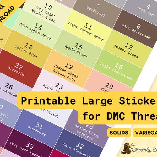 PDF Printable Coloured Thread Drop Stickers or Labels for - Etsy