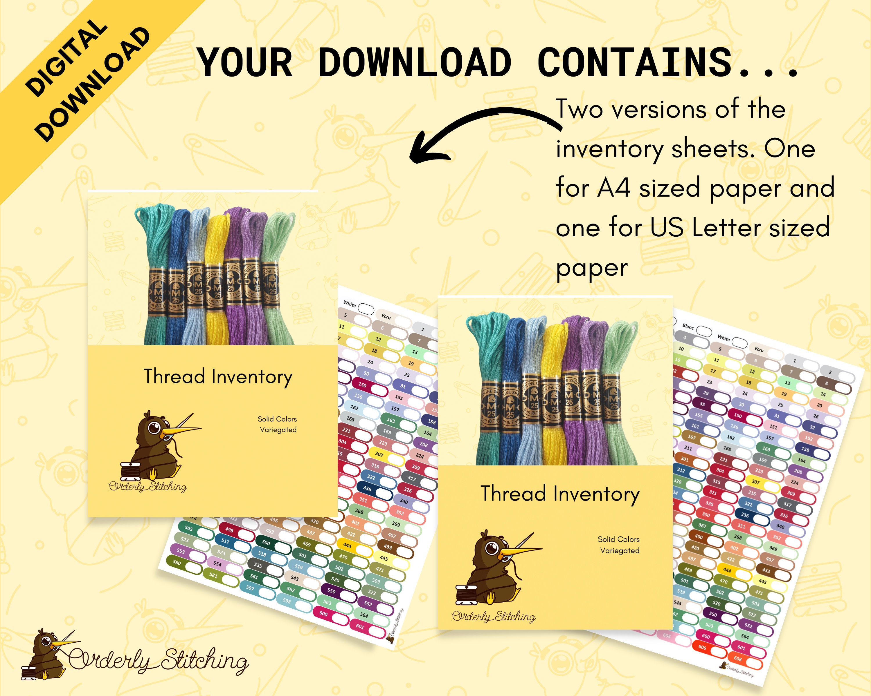 PDF Printable Coloured Thread Inventory Sheets for Cross - Etsy