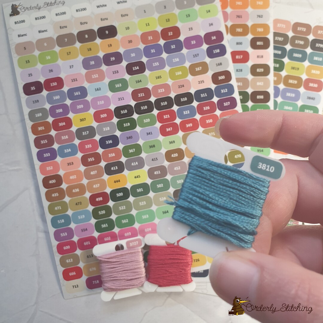 Color Bobbin Stickers or Labels for Cross Stitch, Embroidery, or ...