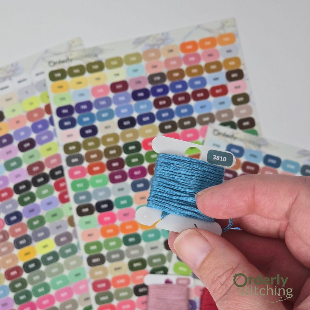 Color Bobbin Stickers or Labels for Cross Stitch, Embroidery, or ...