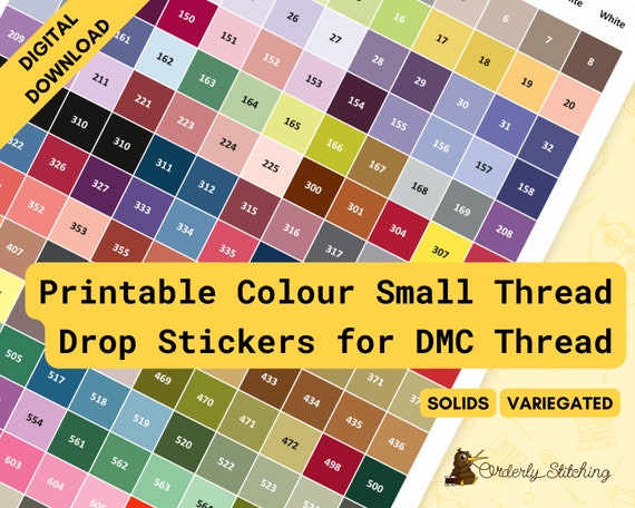 PDF Printable Coloured Thread Drop Stickers or Labels for | Etsy