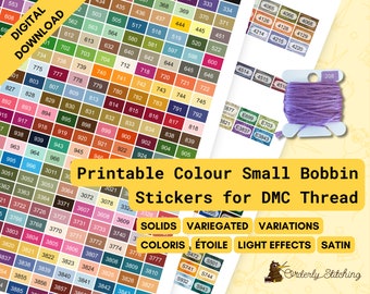 PDF Printable Coloured Long Bobbin Stickers or Labels for Cross Stitch ...