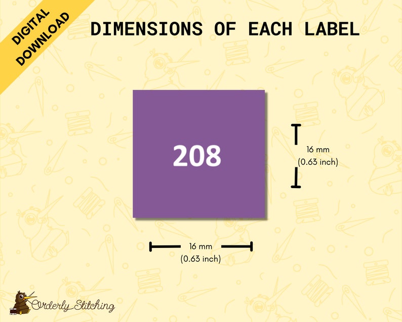 PDF Printable Coloured Thread Drop Stickers or Labels for | Etsy