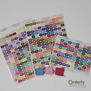 Color Bobbin Stickers or Labels for Cross Stitch, Embroidery, or ...