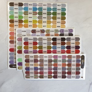 Color Wide Bobbin Stickers or Labels for Cross Stitch, Embroidery, or ...