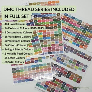 Color Bobbin Stickers or Labels for Cross Stitch, Embroidery, or ...