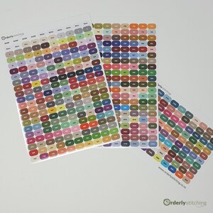 Color Bobbin Stickers or Labels for Cross Stitch, Embroidery, or ...
