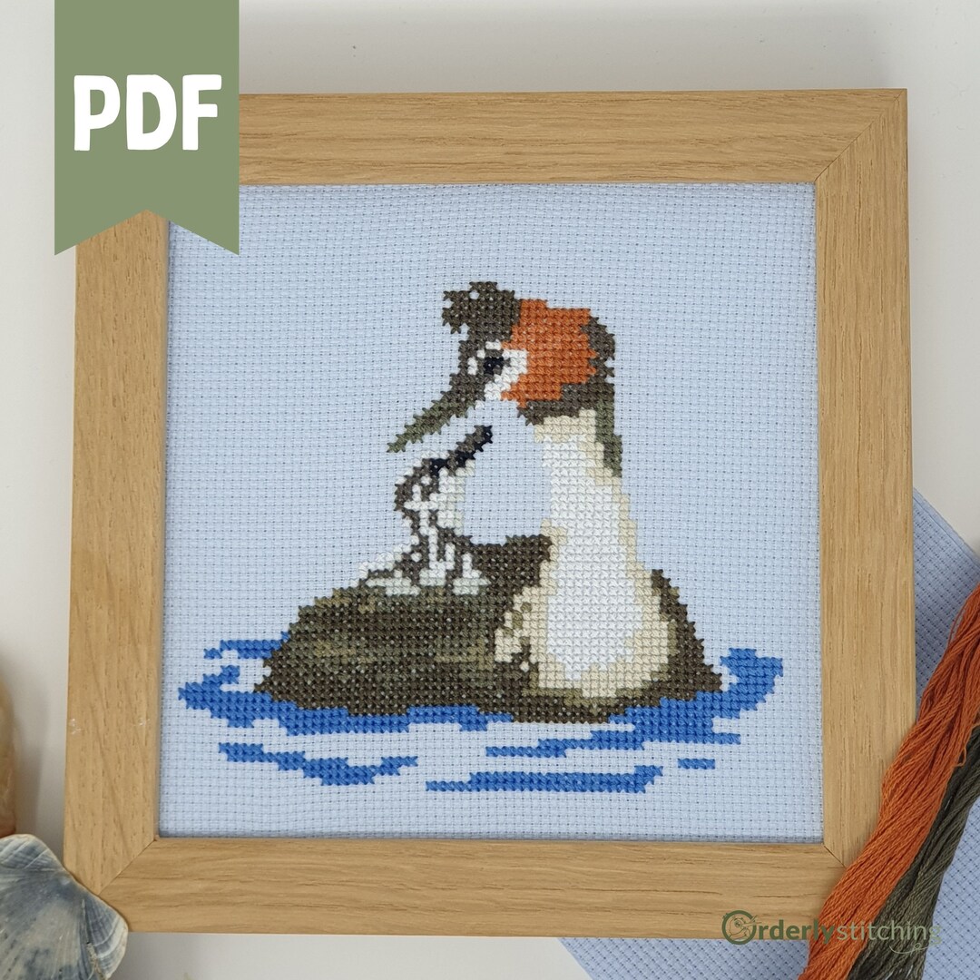 Puteketeke (australasian Crested Grebe) - PDF Cross Stitch Pattern - Etsy