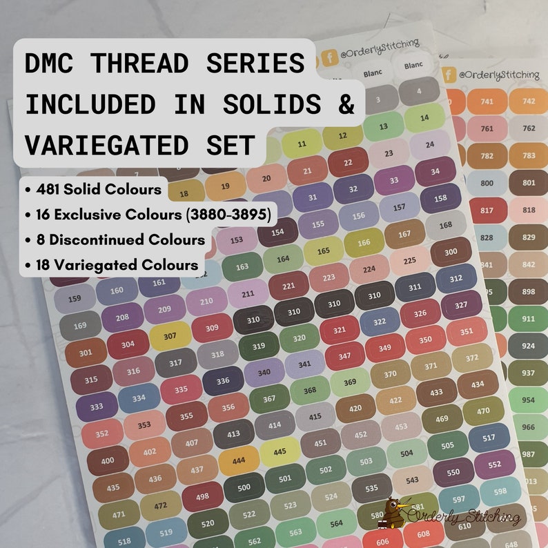 Color Bobbin Stickers or Labels for Cross Stitch Embroidery - Etsy