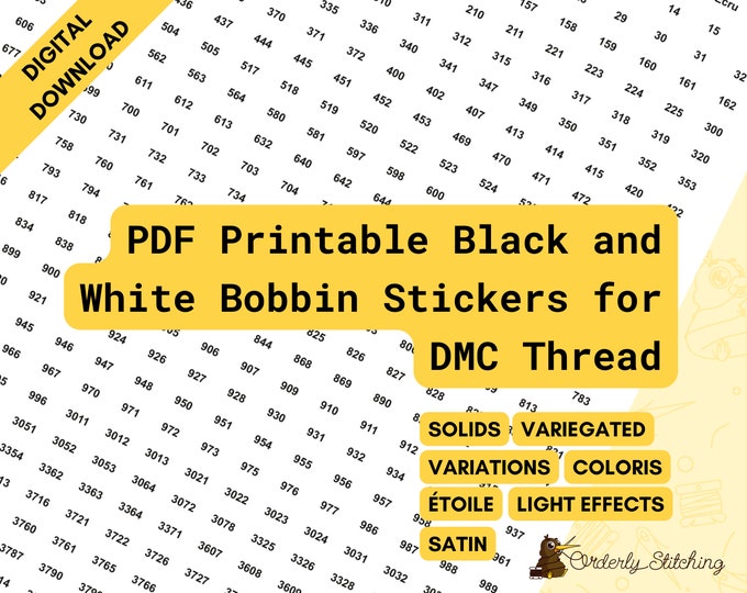 PDF Printable Coloured Bobbin Stickers or Labels for Cross Stitch ...